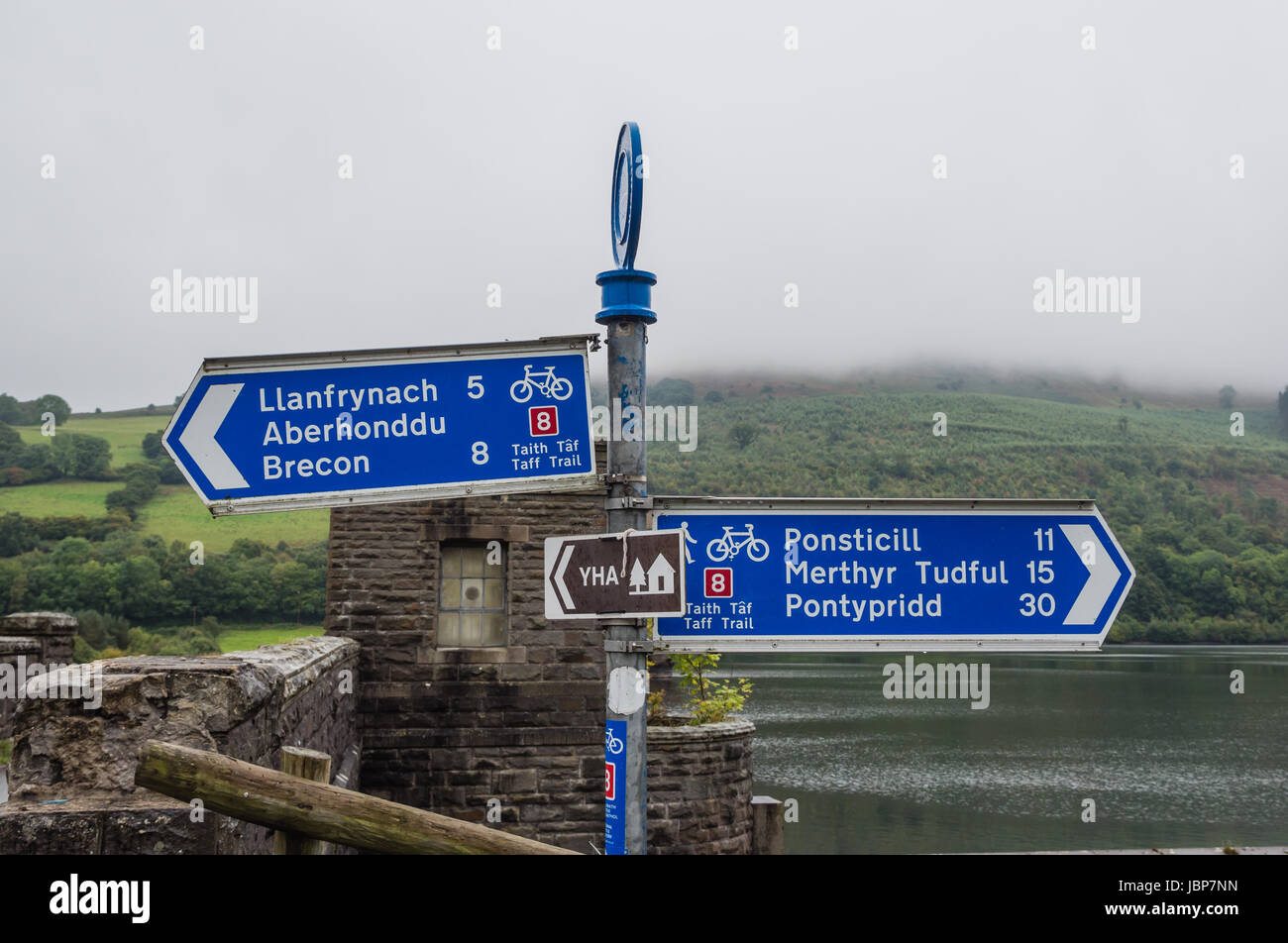 Street sign in the Elan Valley in Wales, locally known as Cwm Elan ...