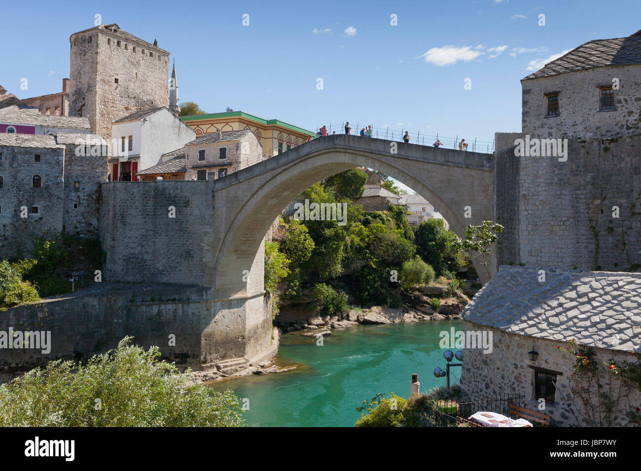 Mostar Bridge, rebuilt after the Balkans War Stock Photo - Alamy
