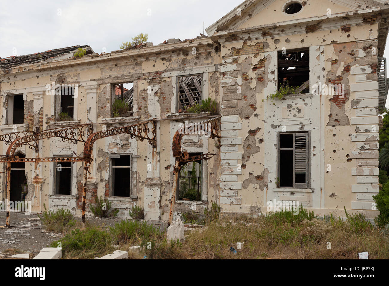 Abandoned hotel in Kupari, Croatia, destroyed during the Balkans War in ...