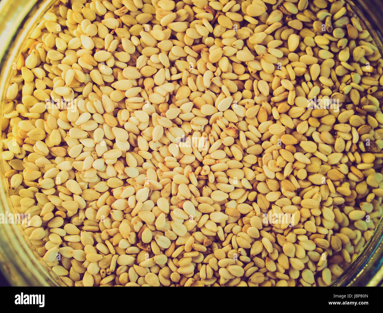 Vintage retro looking A heap of brown yellow sesame seeds Stock Photo ...