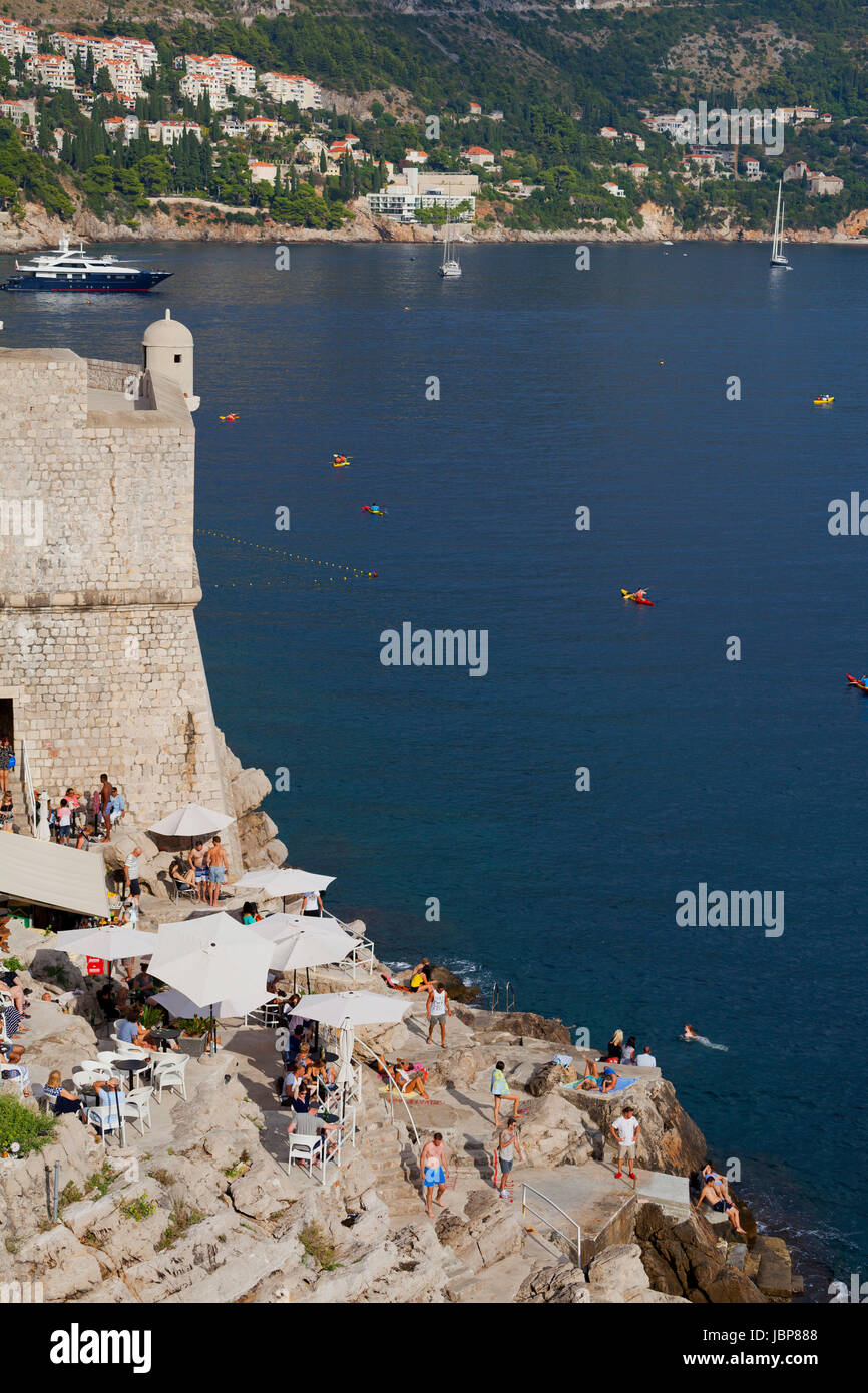 Coastal defence walls, Dubrovnik Stock Photo - Alamy