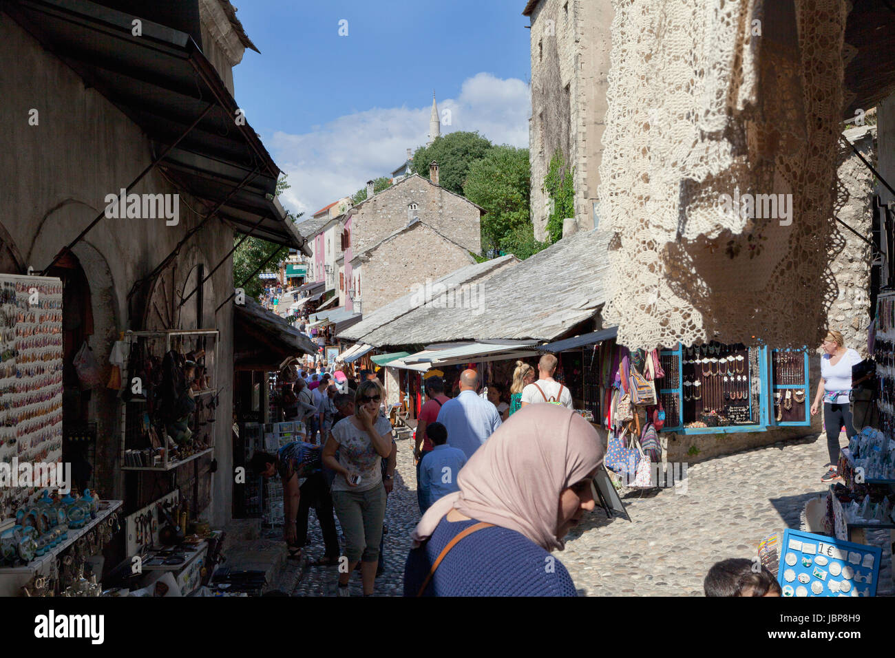 Narrow street in Mostar Stock Photo - Alamy
