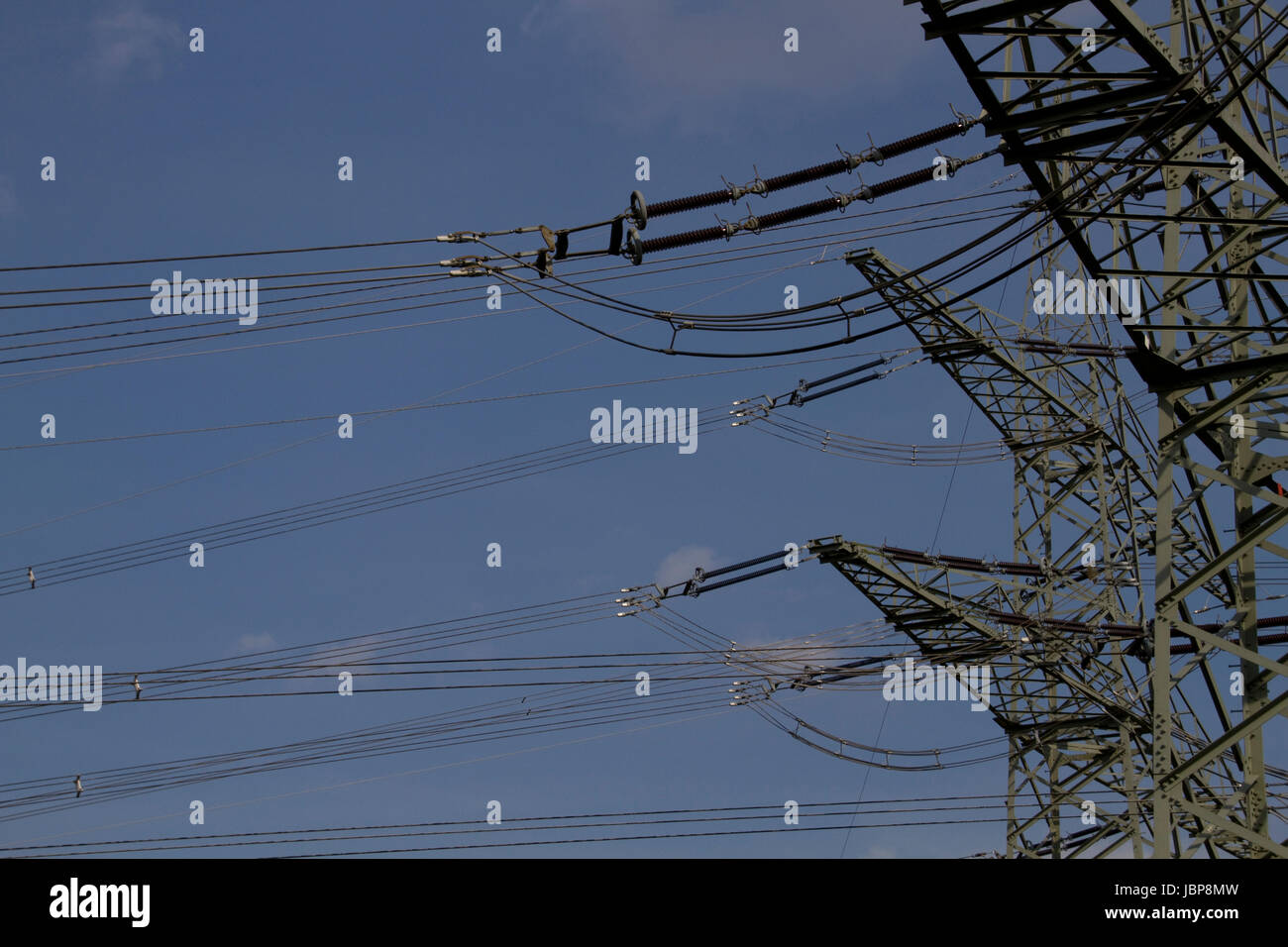 power stations high-tension line Stock Photo - Alamy