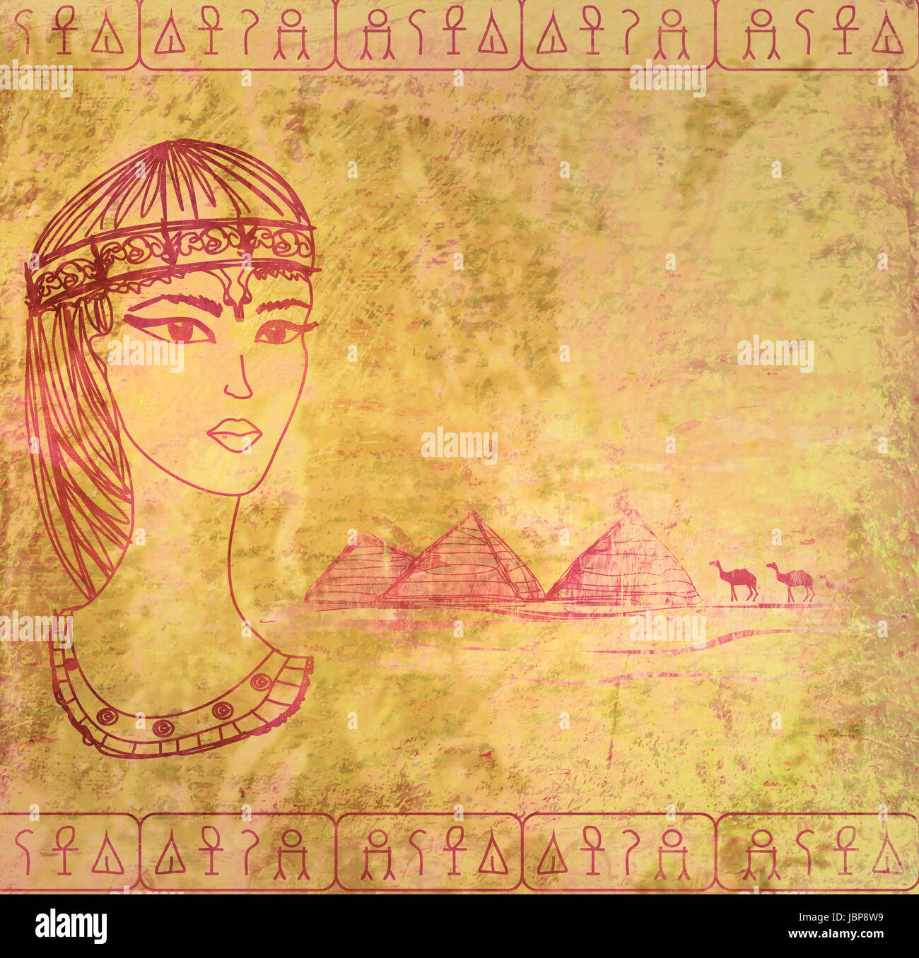 old paper with Egyptian queen Stock Photo - Alamy