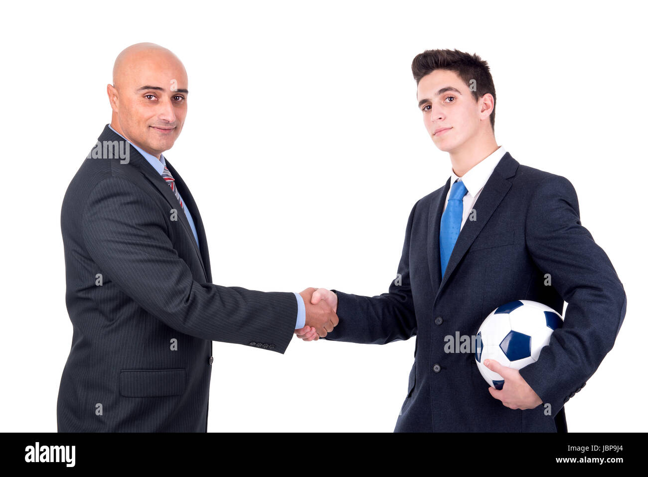 Football shaking hands Cut Out Stock Images & Pictures - Alamy