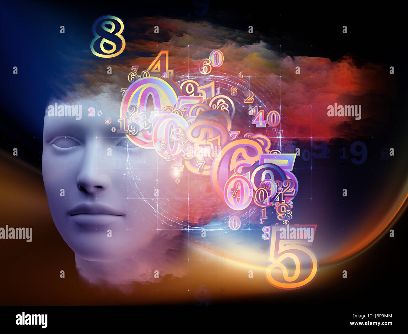 Colorful Mind series. Visually pleasing composition of human head ...