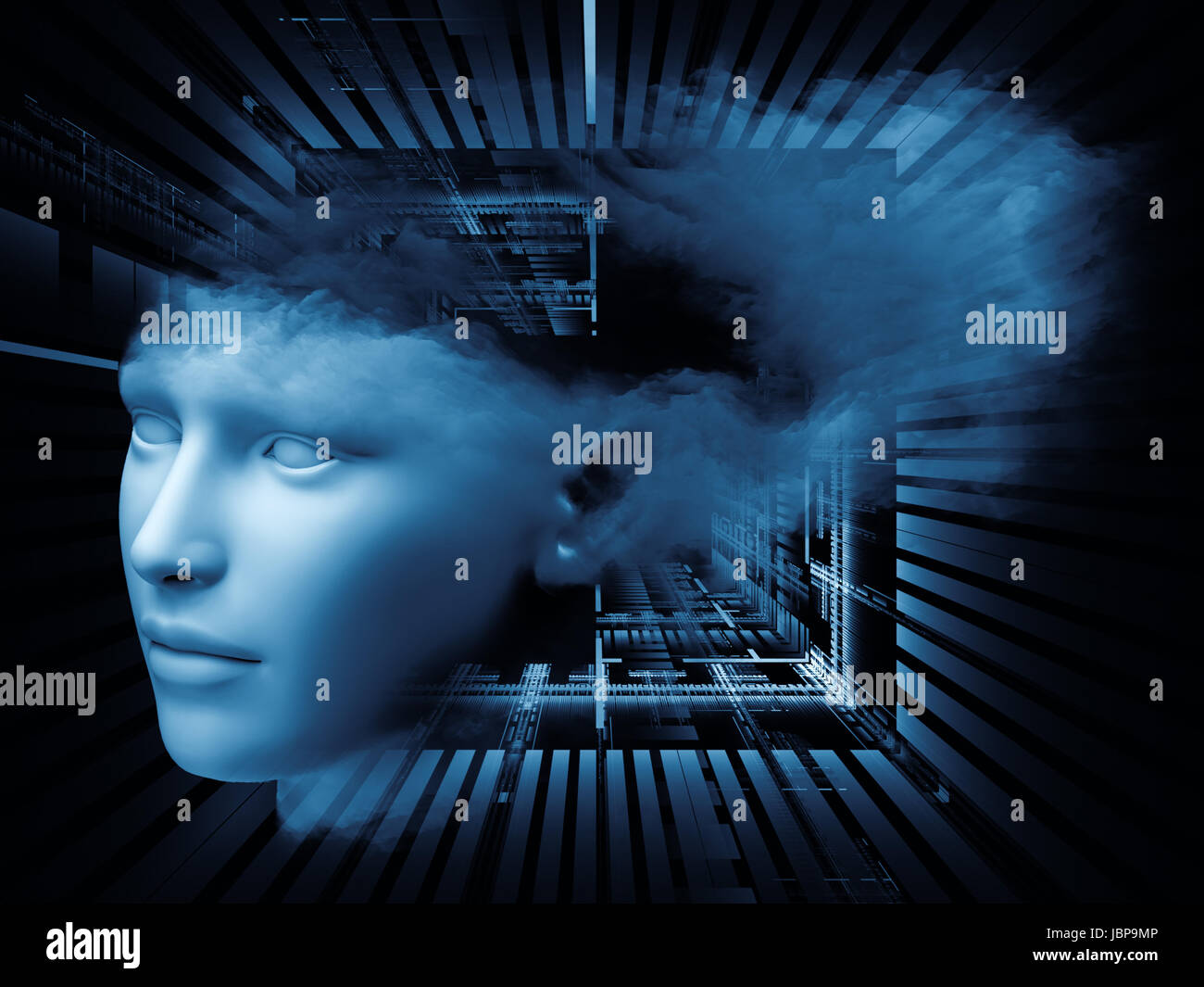 Fractal Mind series. Visually attractive backdrop made of human head ...