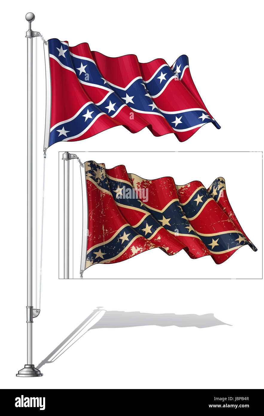 Historic flag in old Cut Out Stock Images & Pictures - Alamy