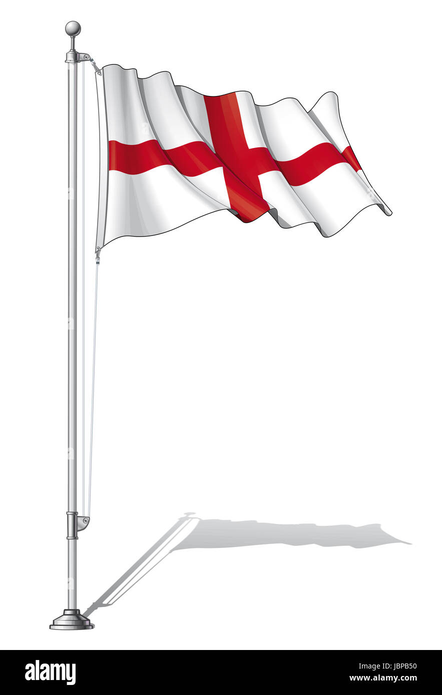 England Flag Waving Drawing