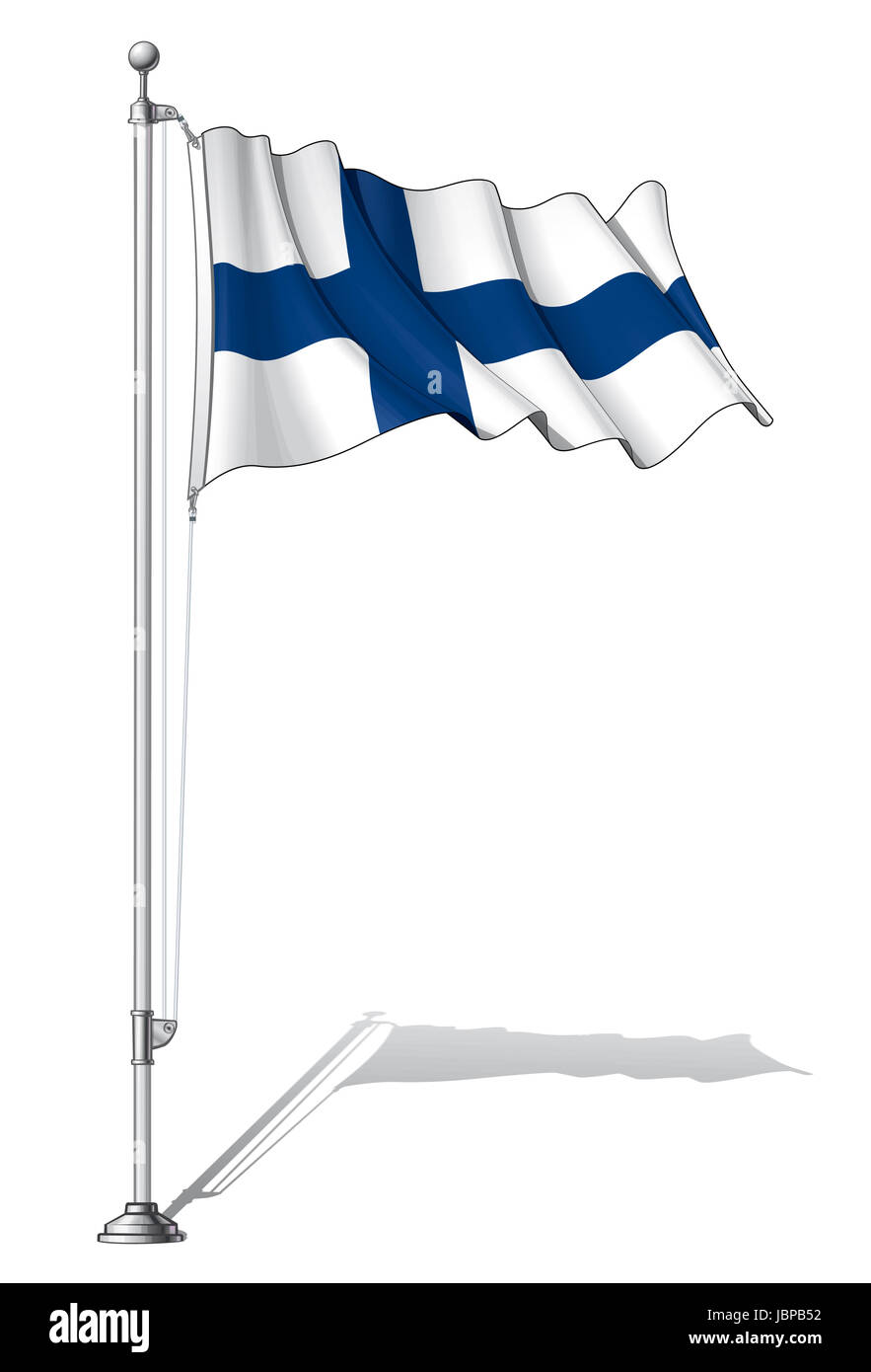 Finland state flag waving in Cut Out Stock Images & Pictures - Alamy