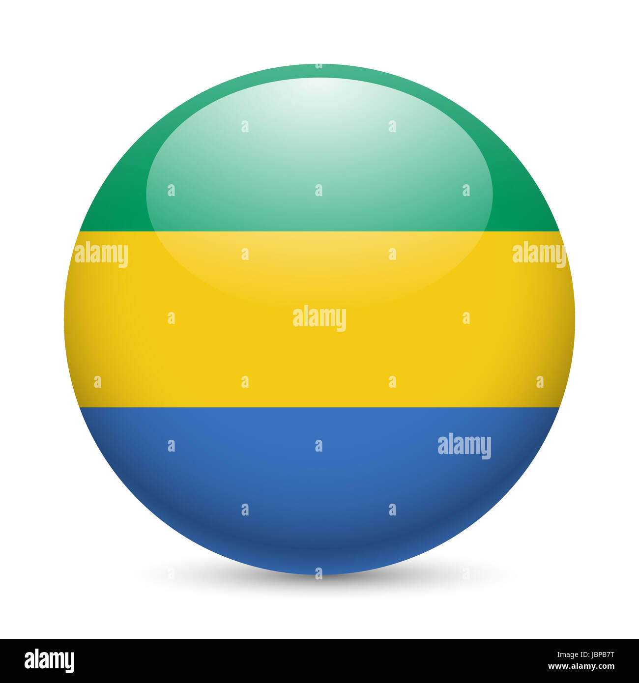 Flag of Gabon as round glossy icon. Button with Gabonese flag Stock ...