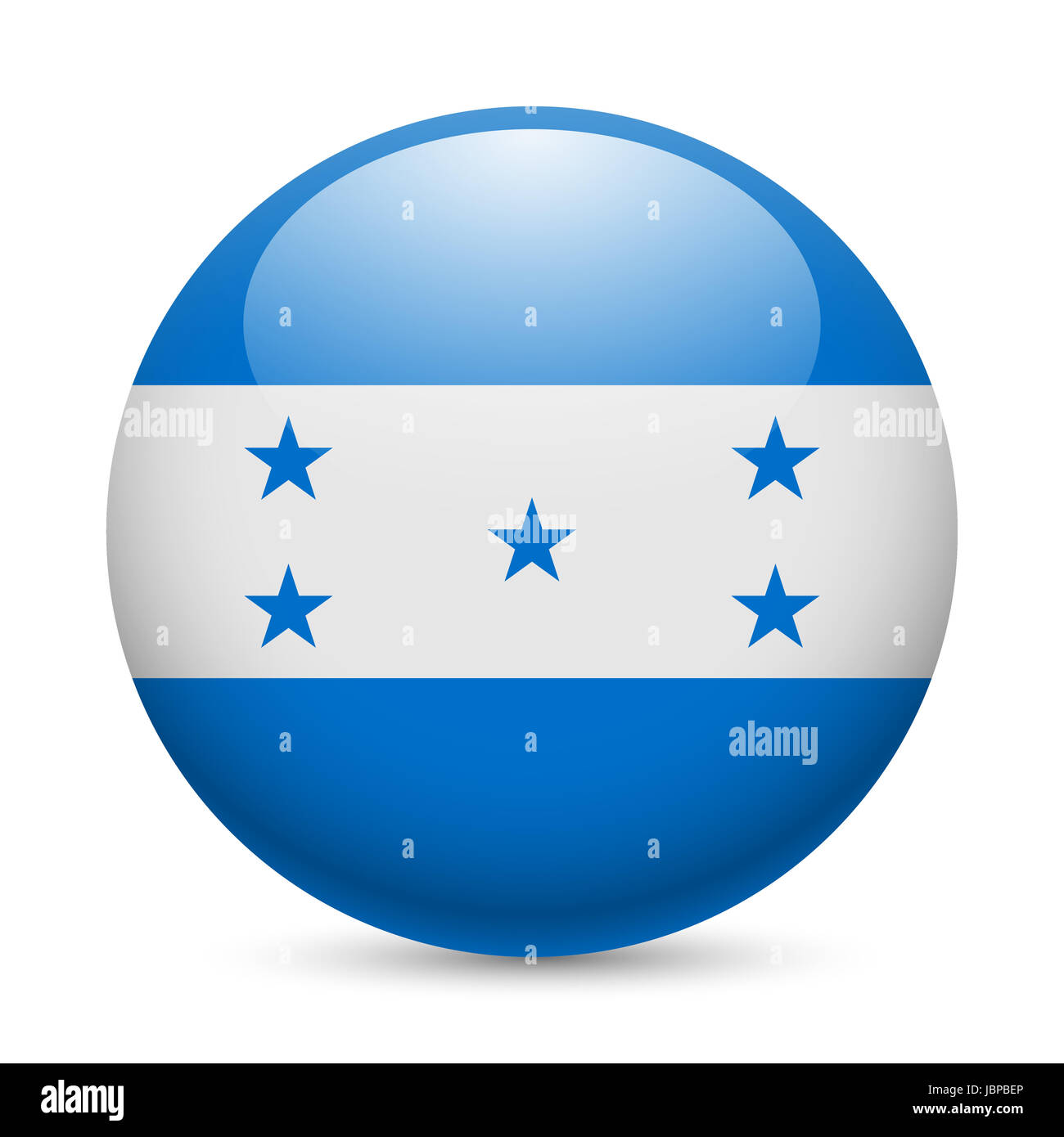 Flag of Honduras as round glossy icon. Button with Honduran flag Stock ...
