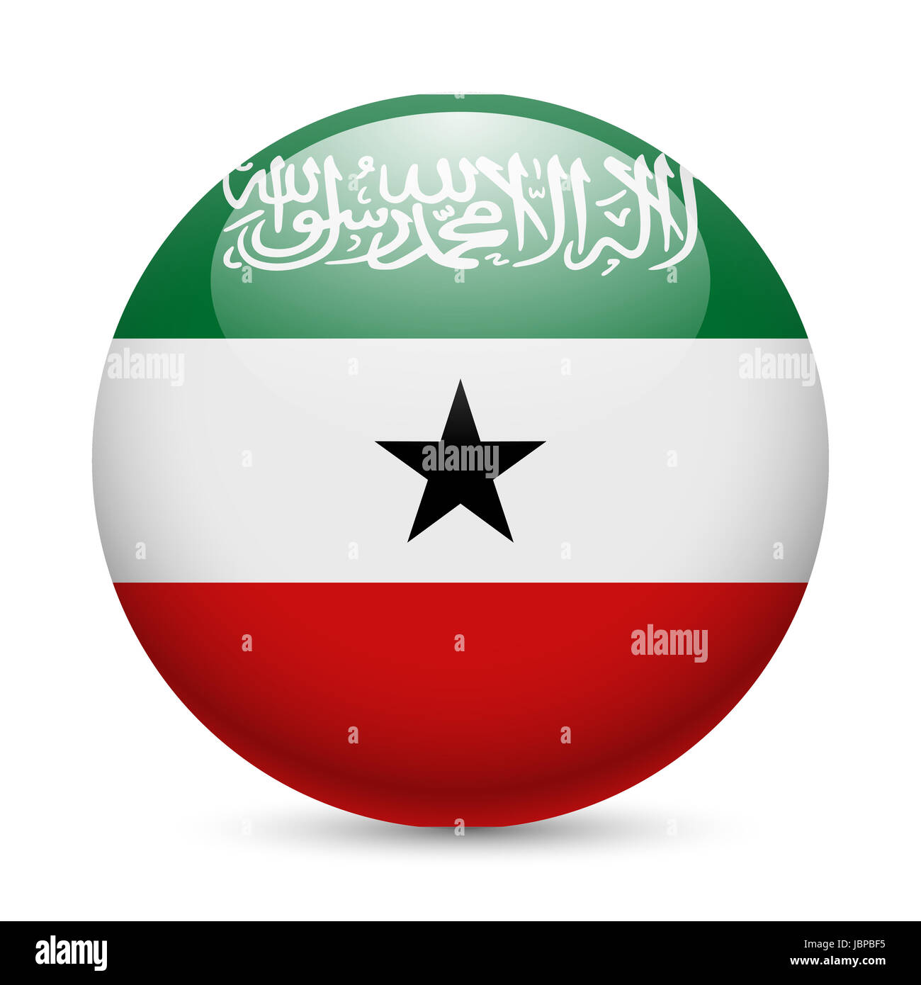 Flag of Somaliland as round glossy icon. Button with flag colors Stock ...