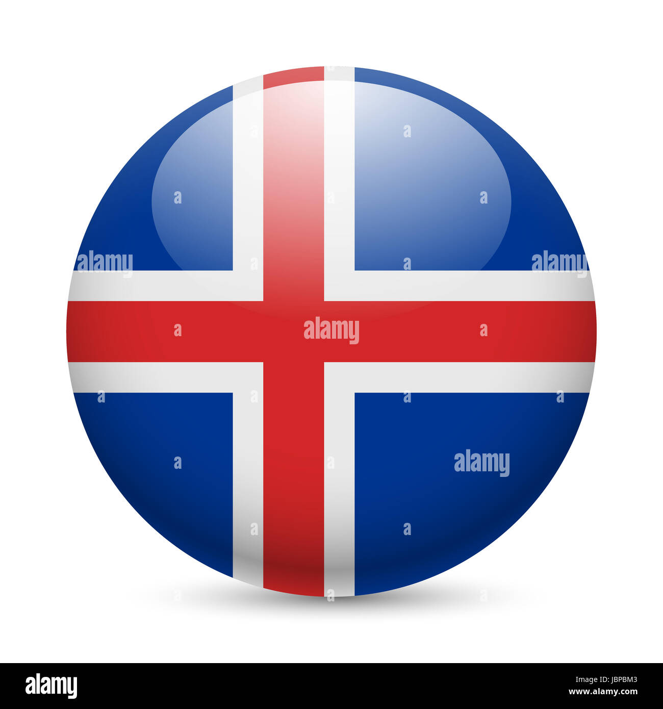 Flag of Iceland as round glossy icon. Button with Icelandic flag Stock ...