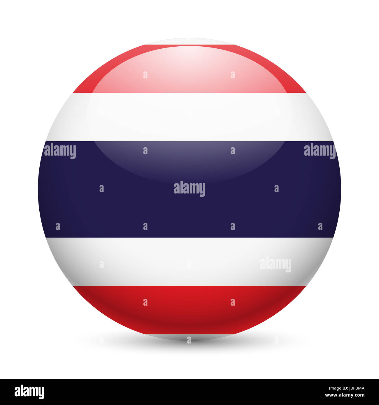 Flag of Thailand as round glossy icon. Button with Thail flag Stock ...