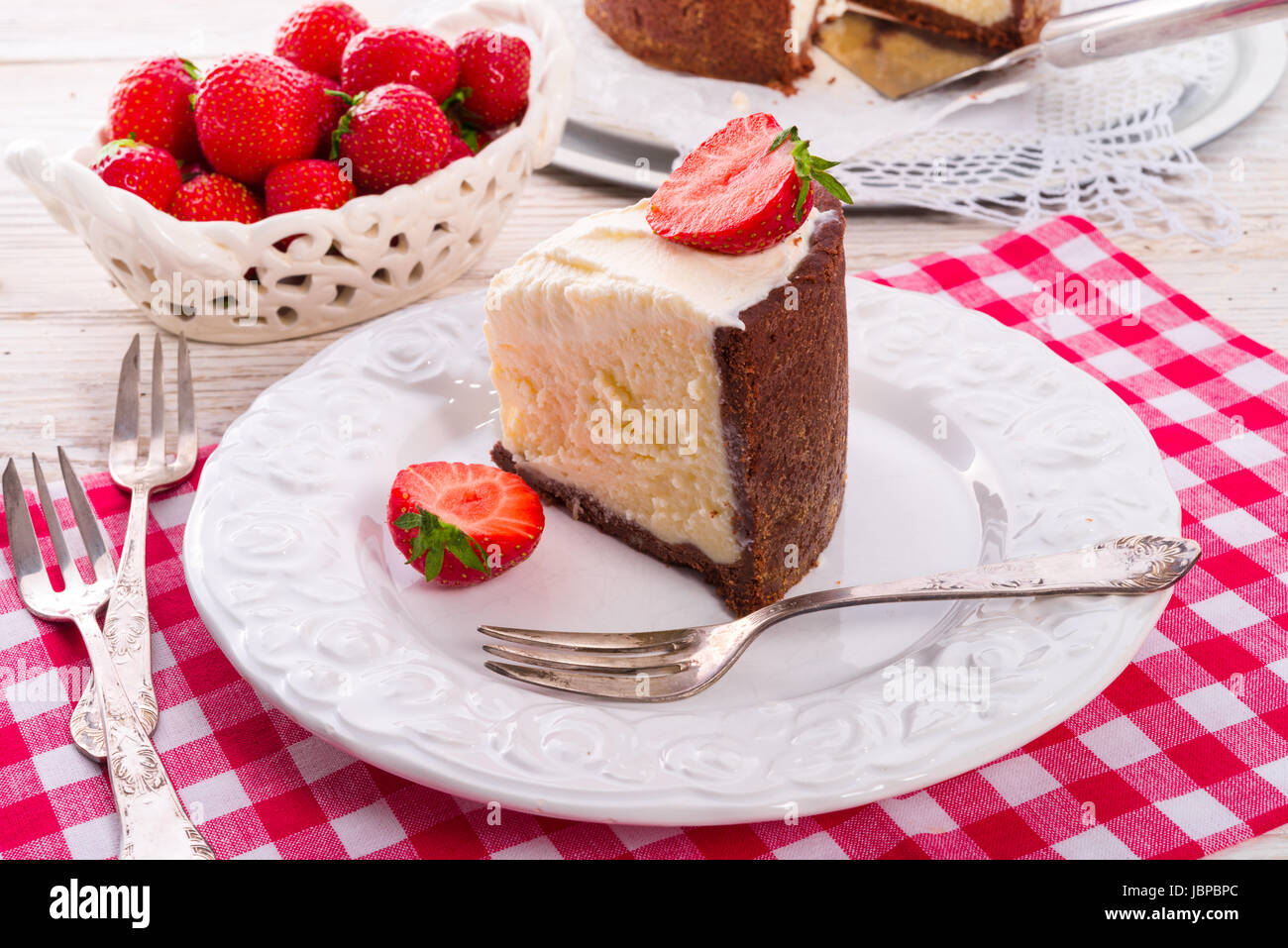strawberry cheese cake Stock Photo - Alamy