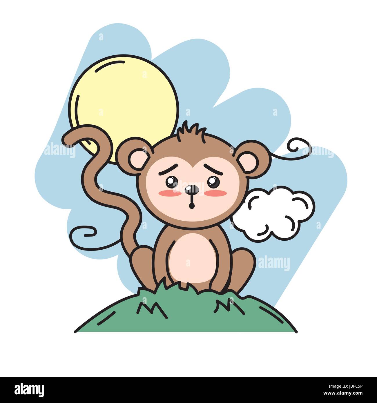 Illustration Cartoon Monkey In Jungle High Resolution Stock Photography ...