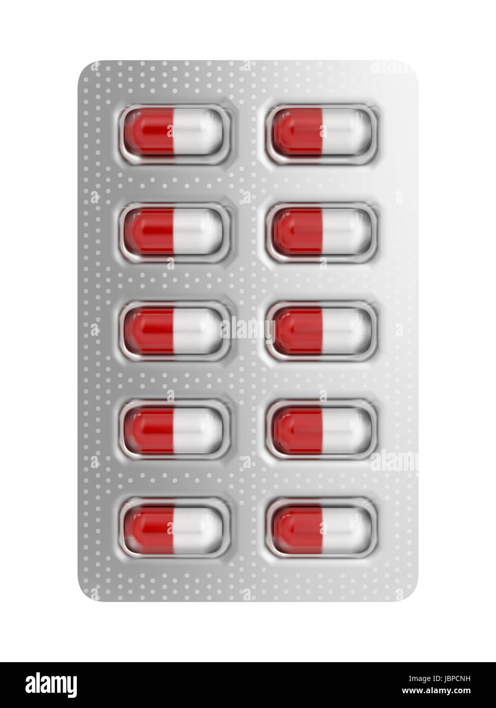 Capsules in blister pack isolated on white background Stock Photo - Alamy