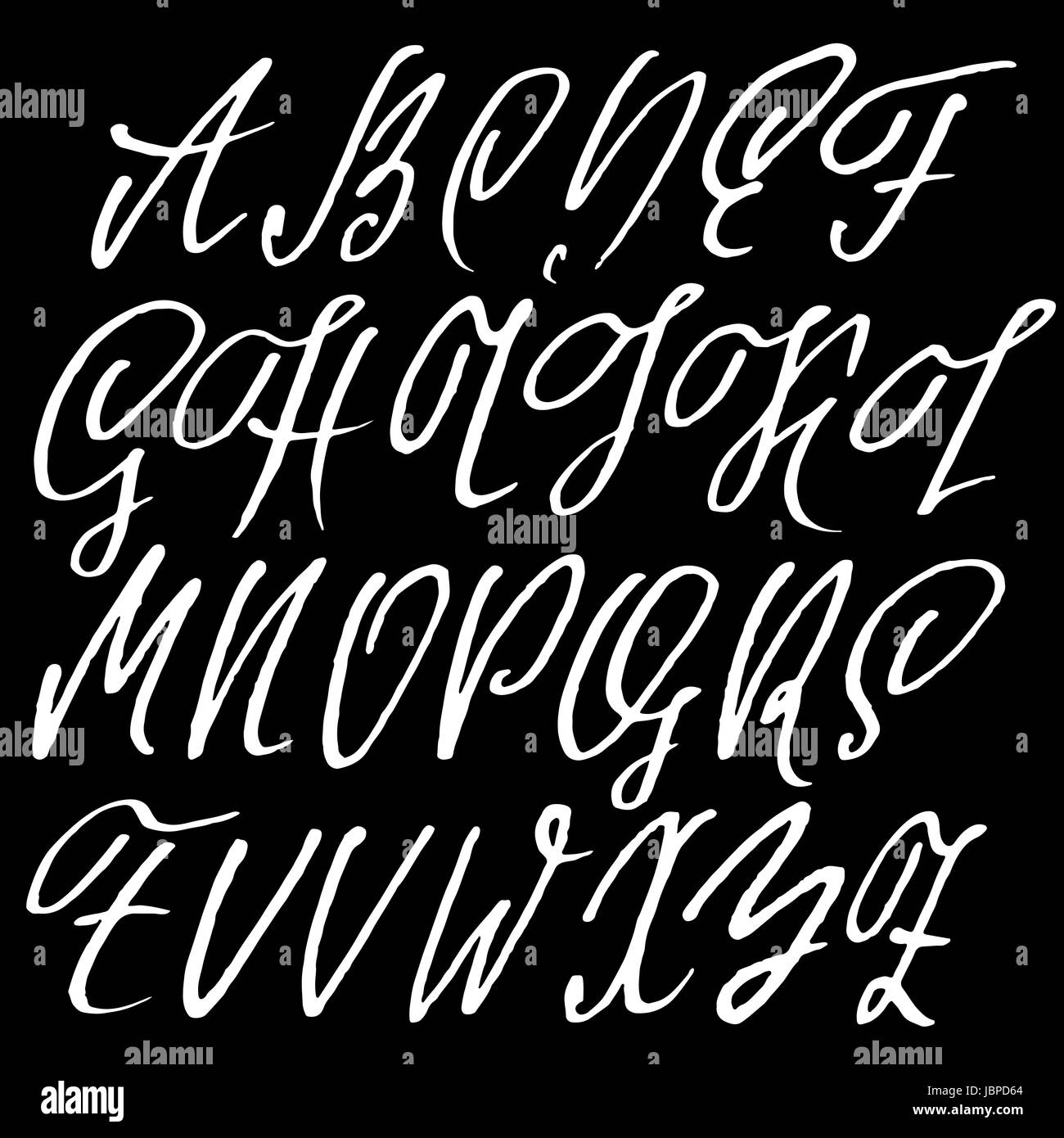 Hand drawn elegant calligraphy font. Modern brush lettering. Grunge ...