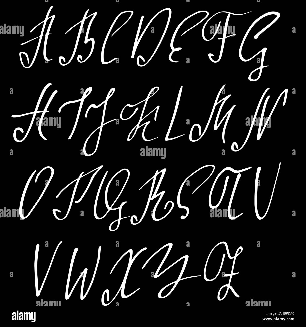 Hand drawn elegant calligraphy font. Modern brush lettering. Grunge ...