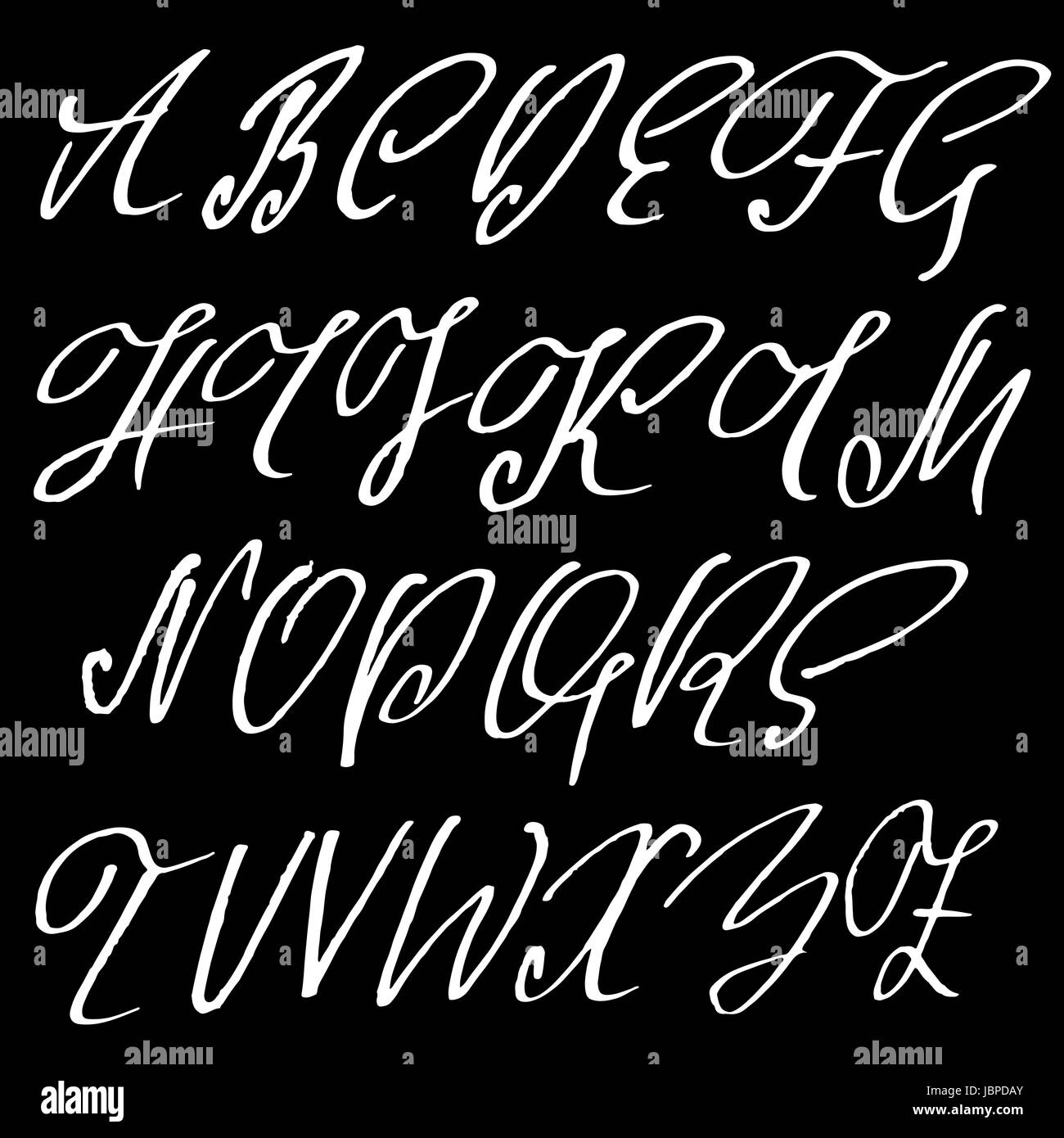 Hand drawn elegant calligraphy font. Modern brush lettering. Grunge ...