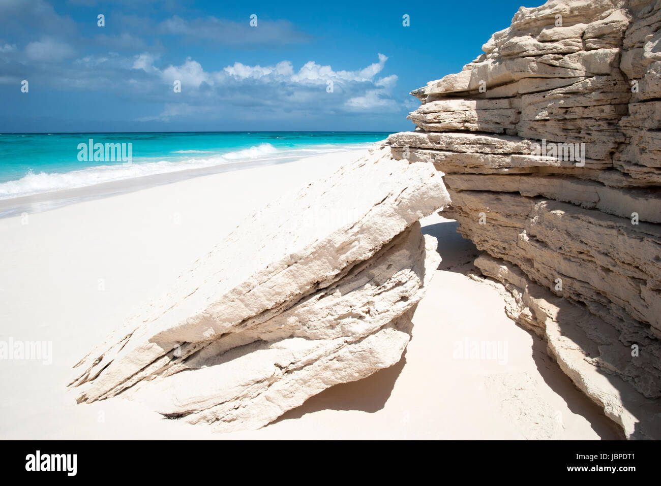 The geologic erosion on Half Moon Cay uninhabited island beach (The ...