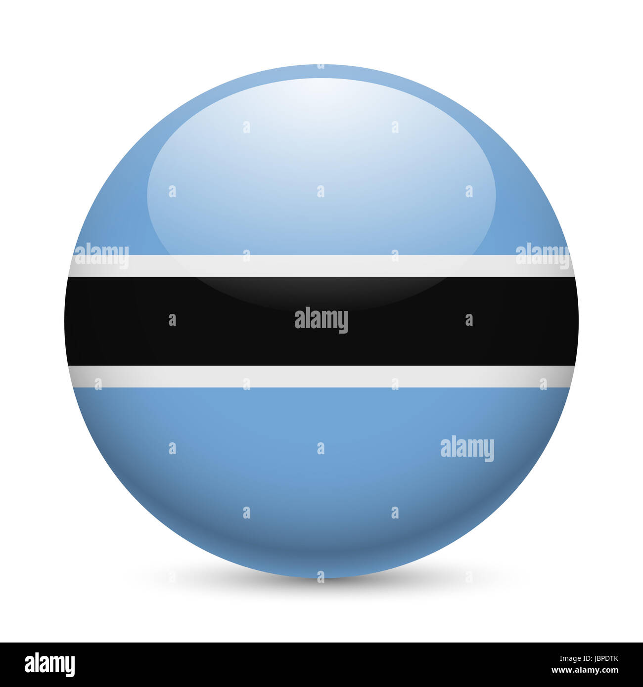 Flag of Botswana as round glossy icon. Button with flag design Stock ...