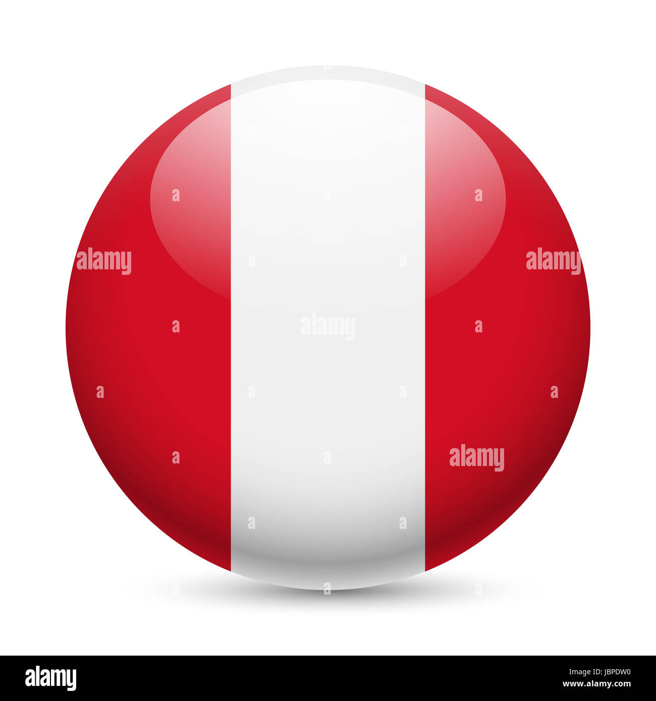 Flag of Peru as round glossy icon. Button with Peruvian flag Stock ...