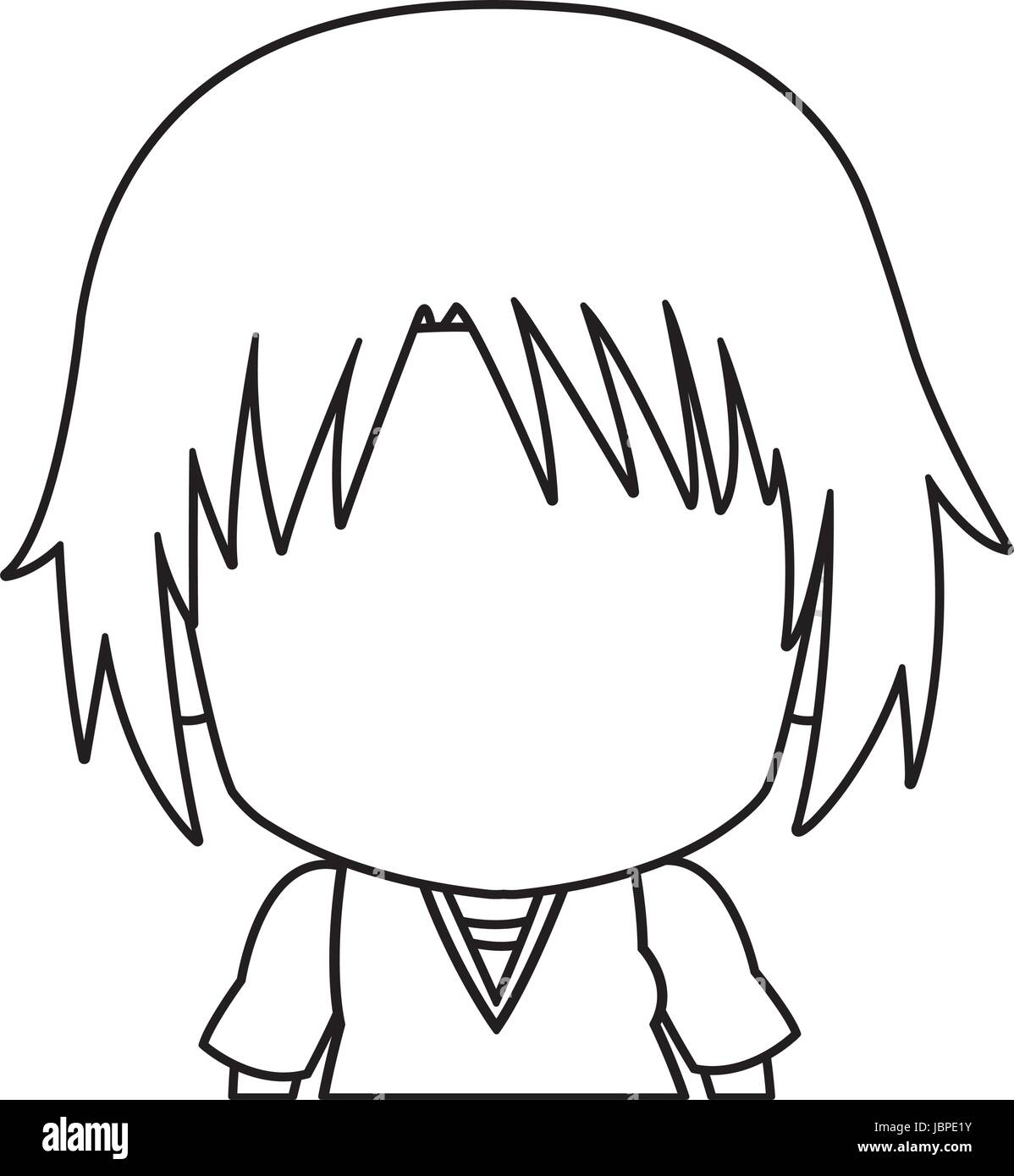 Faceless anime tennager hair style contour hi-res stock photography and ...