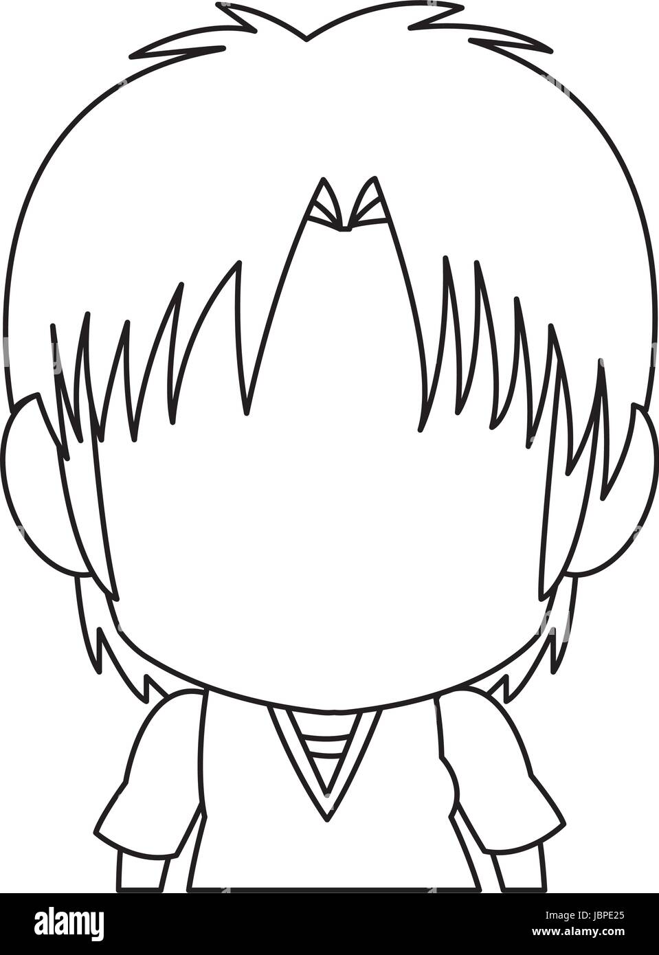 Faceless anime tennager hair style contour hi-res stock photography and ...