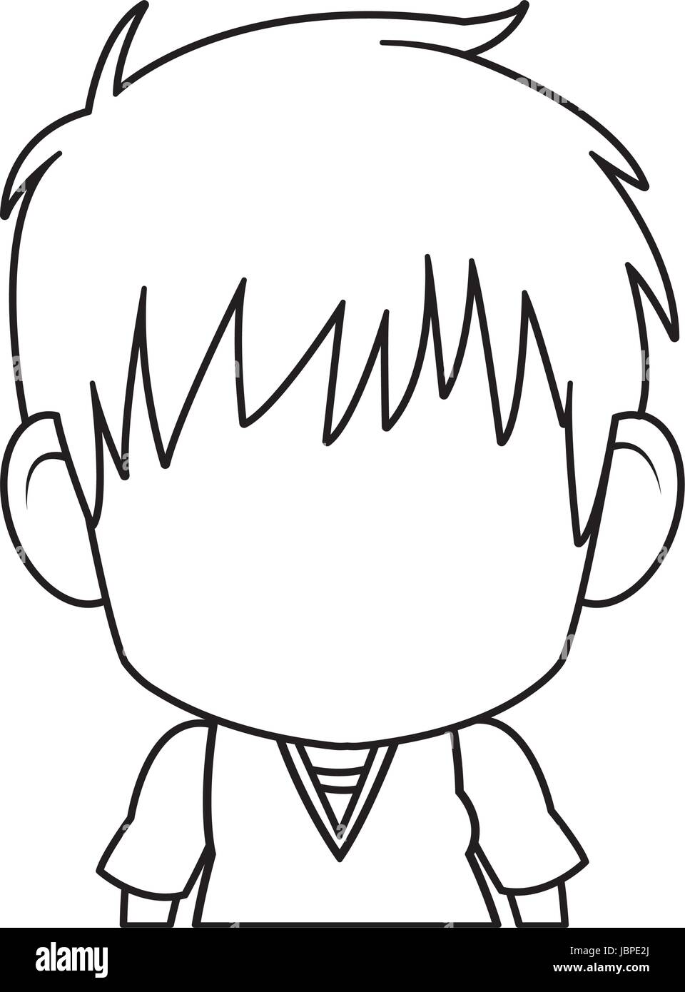 Faceless anime tennager hair style contour hi-res stock photography and ...