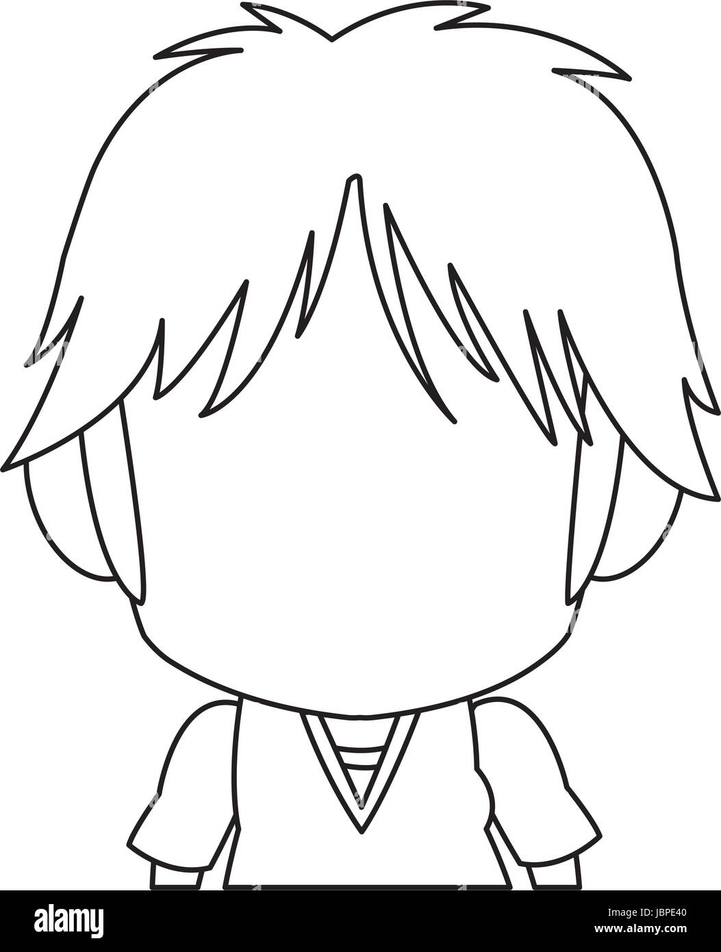 Faceless anime tennager hair style contour hi-res stock photography and ...