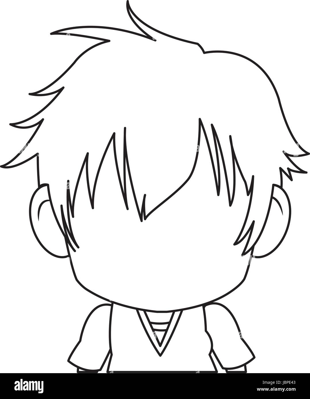 faceless anime tennager hair style contour Stock Vector Image & Art - Alamy