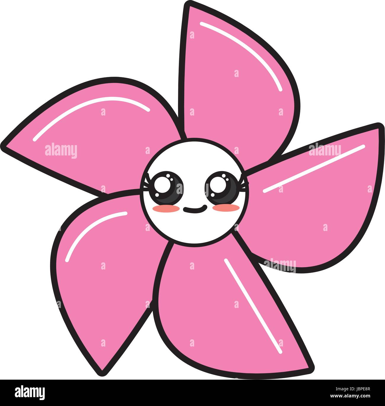kawaii cute happy flower with petals Stock Vector Image & Art - Alamy