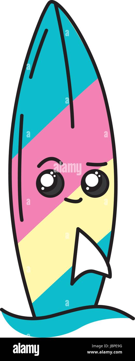 kawaii cute tender surfboard emoji Stock Vector Image & Art - Alamy
