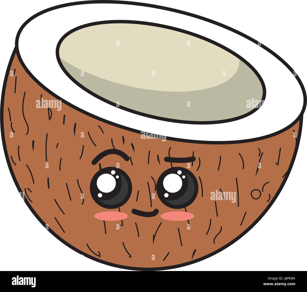 kawaii cute tender coconut silice fruit Stock Vector Image & Art - Alamy