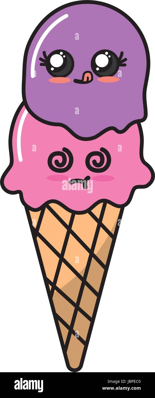 kawaii cute tender and sick ice cream Stock Vector Image & Art - Alamy