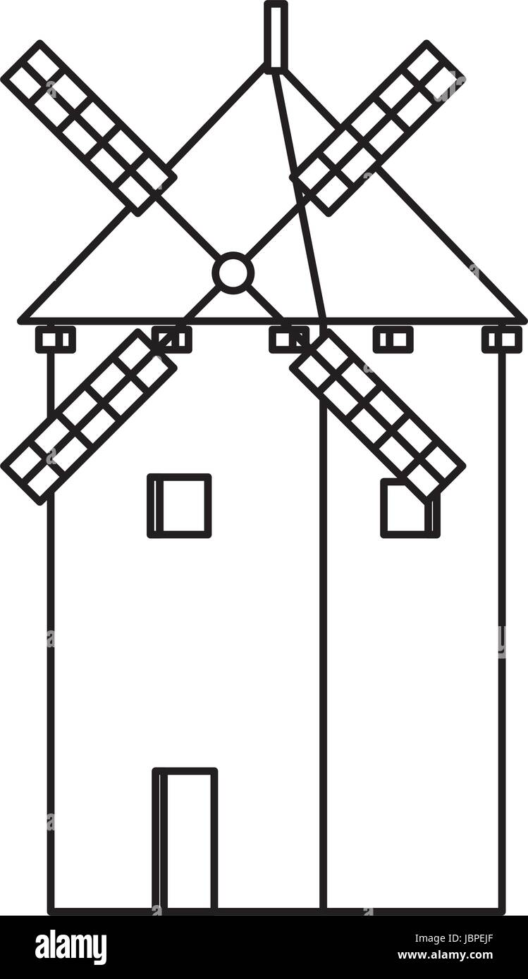 traditional old windmill building farm Stock Vector Image & Art - Alamy