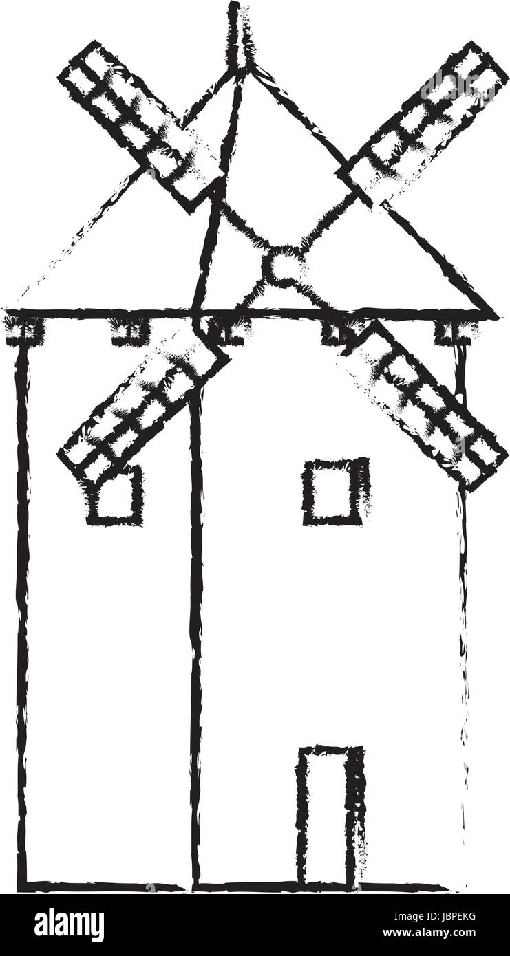 traditional old windmill building farm Stock Vector Image & Art - Alamy