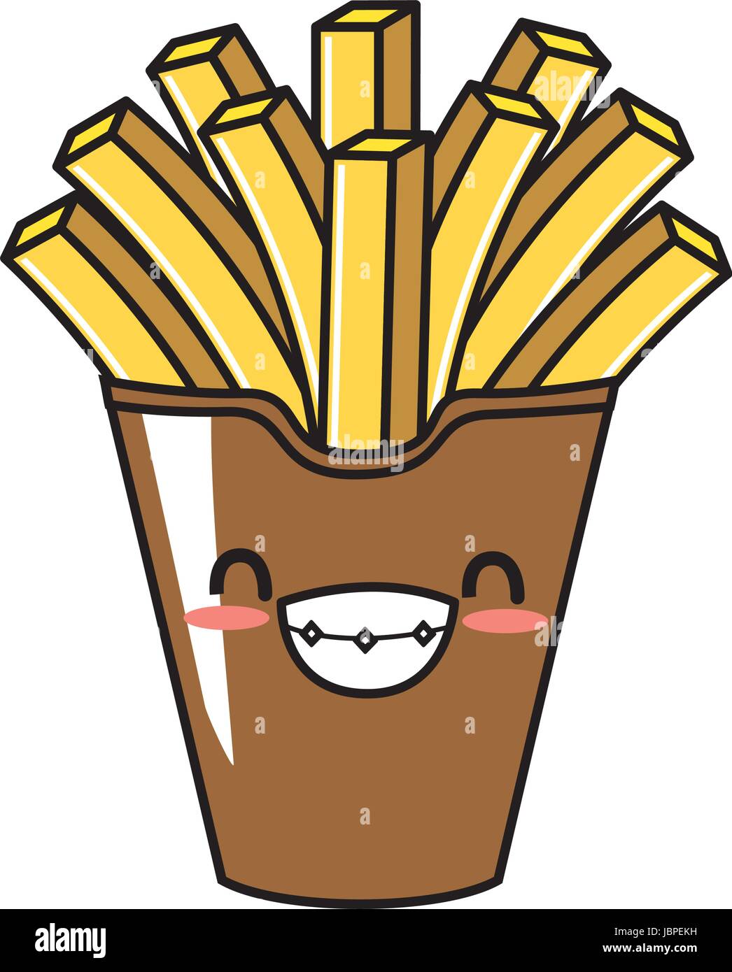 cute kawaii french fries smile and happy Stock Vector Image & Art - Alamy