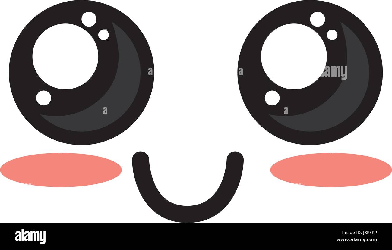 cute kawaii beautiful face smile and happy Stock Vector Image & Art - Alamy