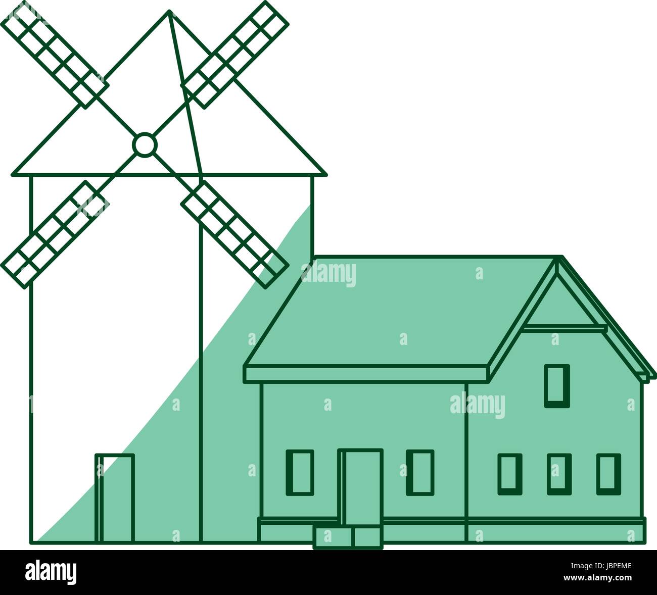 traditional old windmill building farm Stock Vector Image & Art - Alamy