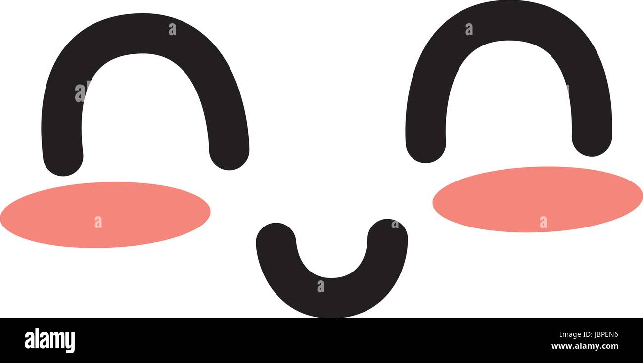 cute kawaii beautiful face smile and happy Stock Vector Image & Art - Alamy