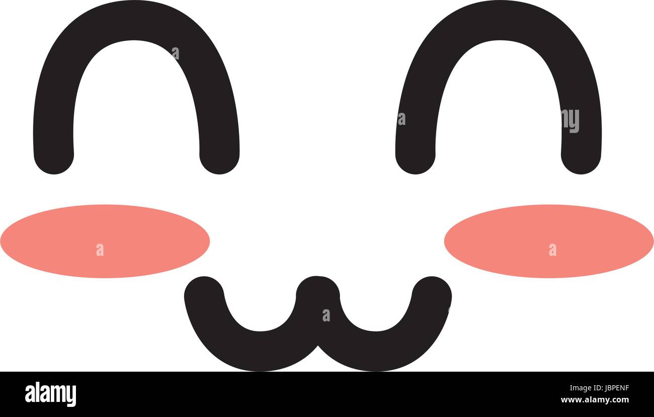 cute kawaii beautiful face smile and happy Stock Vector Image & Art - Alamy