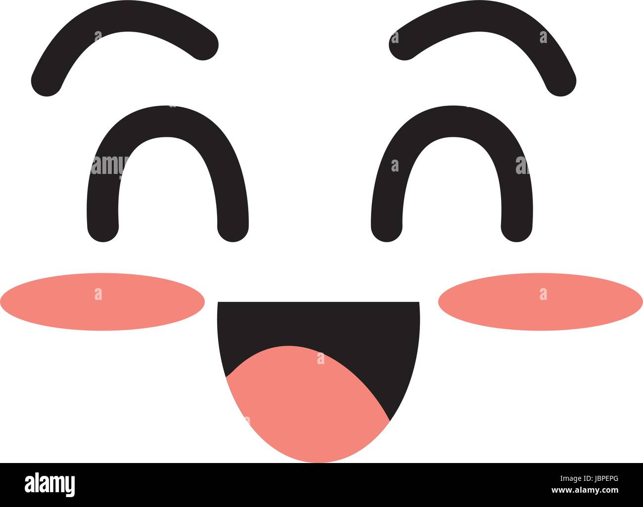 cute kawaii beautiful face smile and happy Stock Vector Image & Art - Alamy