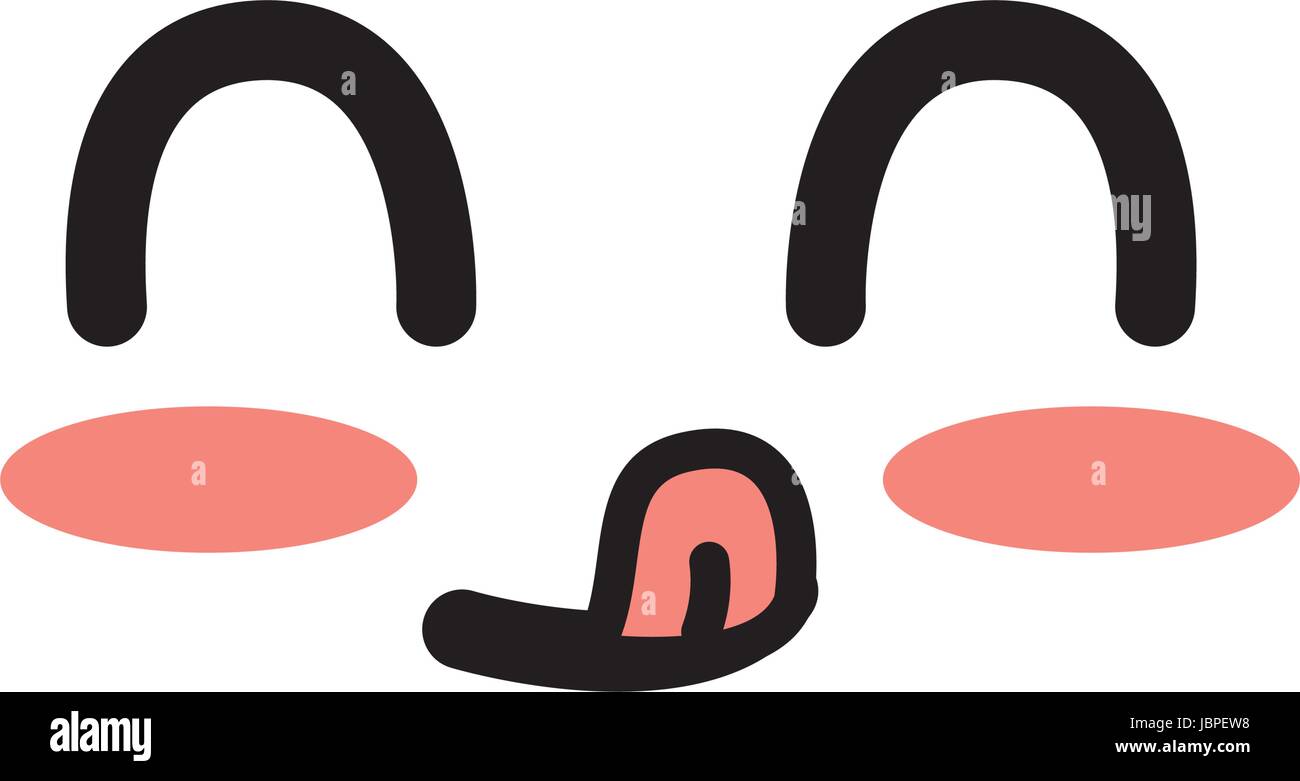 cute kawaii beautiful face smile and happy Stock Vector Image & Art - Alamy