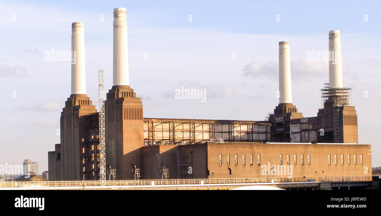Picture of London Battersea powerstation abandoned factory Stock Photo ...