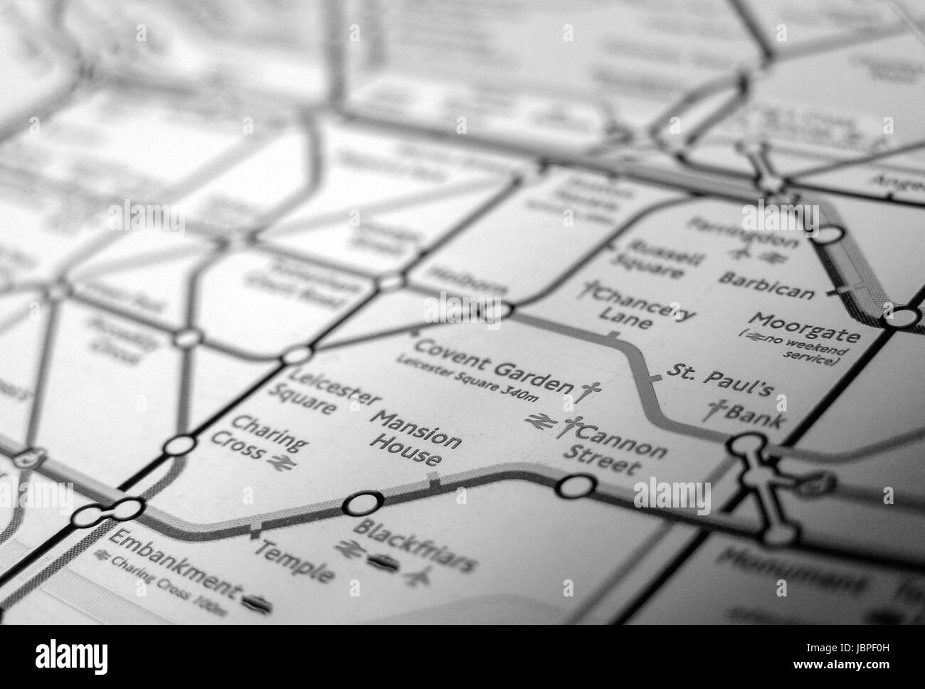 Map of the london underground Black and White Stock Photos & Images - Alamy