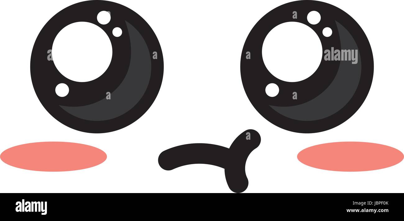 cute kawaii beautiful face scared and confused Stock Vector Image & Art ...