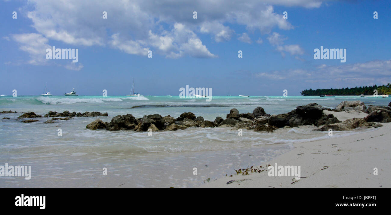 real caribbean paradise saona island Stock Photo - Alamy